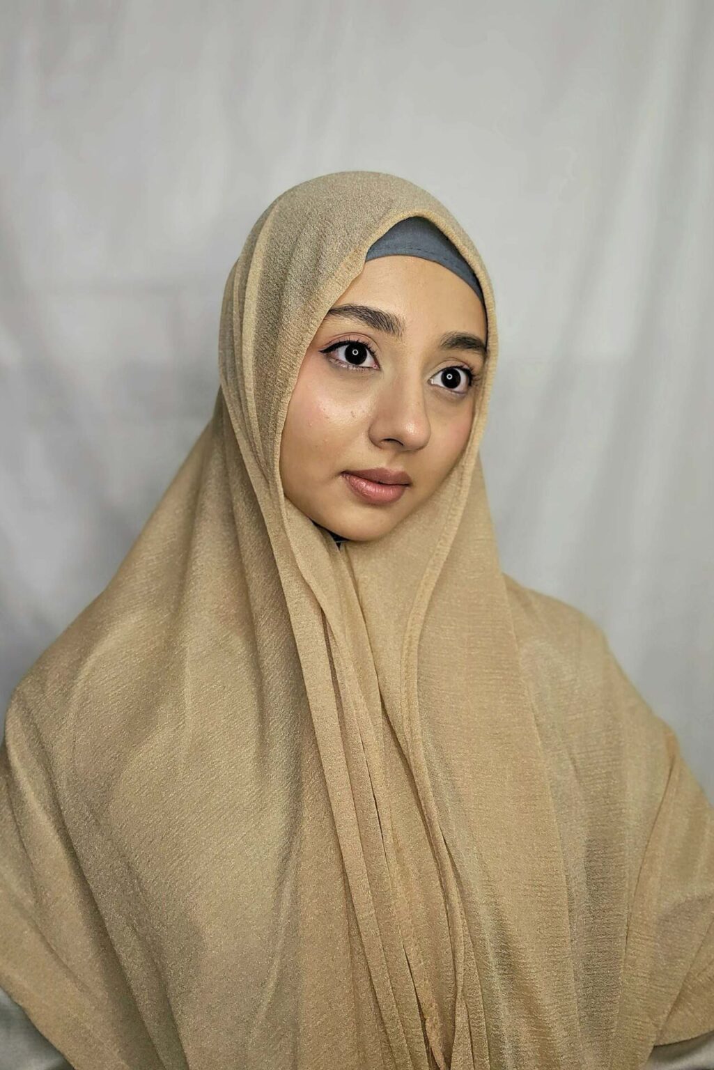 Beige Metallic Lycra Hijab | That Adorbs Hijab