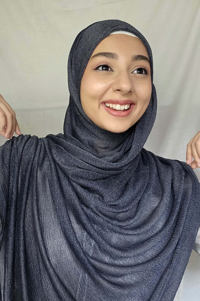 Metal Grey Metallic Lycra Hijab | That Adorbs Hijab