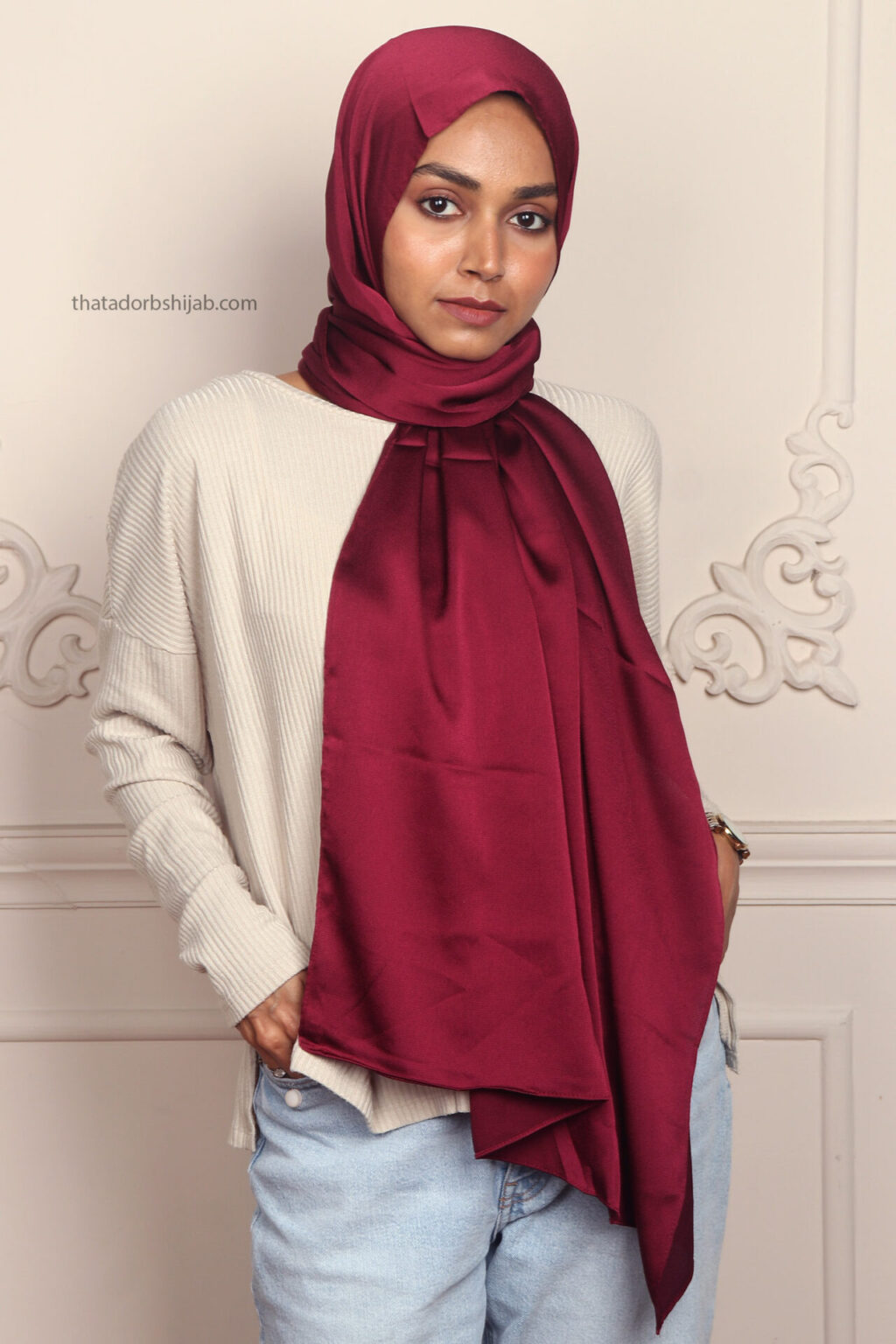 Plum Bubble Satin Hijab | That Adorbs Hijab